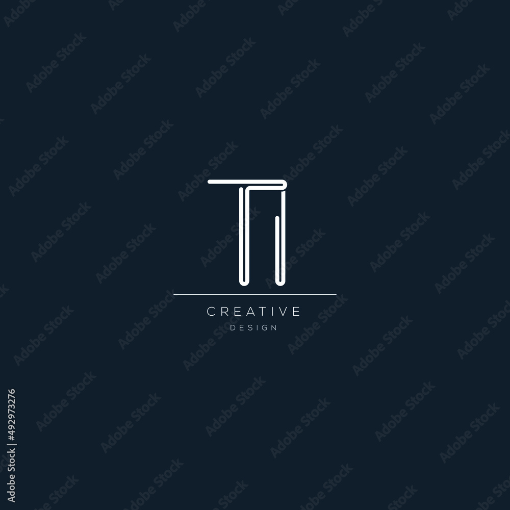 Minimal vector graphic alphabet symbol. Letter Ti logo. Stock Vector ...