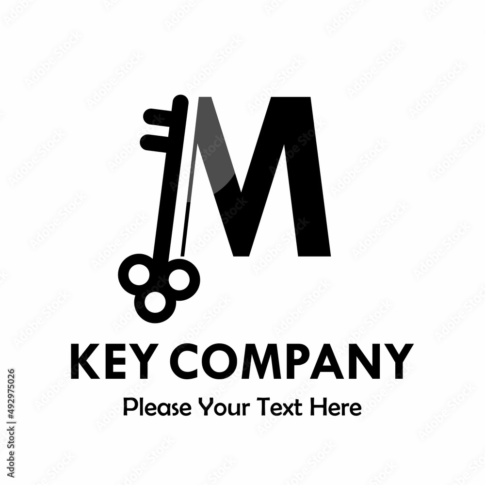 letter m with key logo template illustration. you can change the color ...