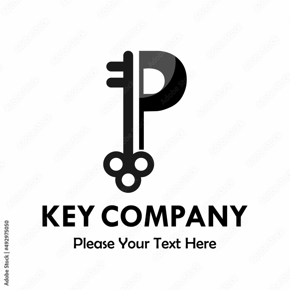 letter p with key logo template illustration. you can change the color ...