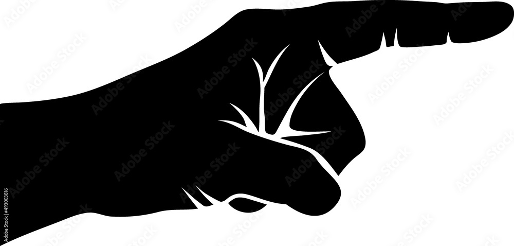 hand pointing his finger silhouette Stock Vector | Adobe Stock