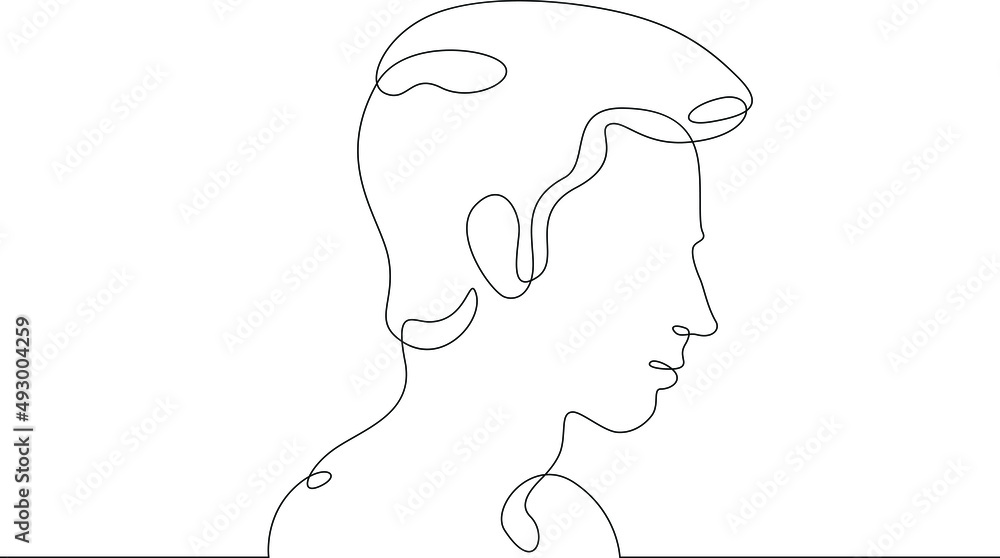 Continuous one line drawing sketch design illustration.Portrait of the ...