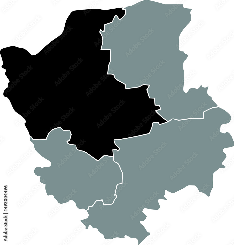 Black flat blank highlighted location map of the KOVEL RAION inside ...