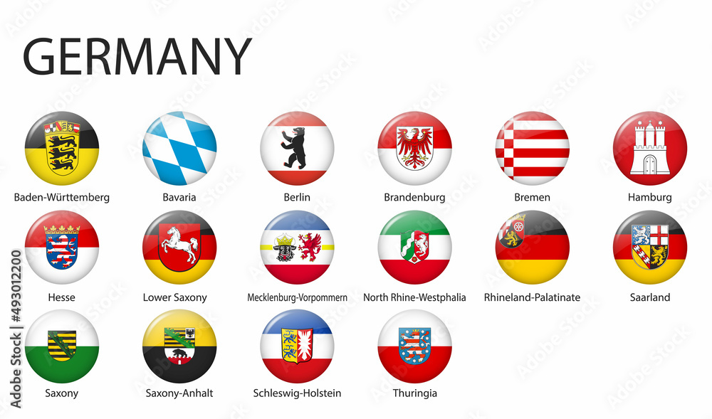 all Flags of states of Germany Stock Vector | Adobe Stock