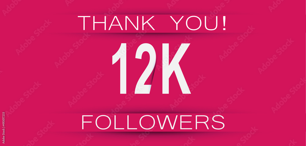 12k followers celebration. Social media achievement poster,greeting ...