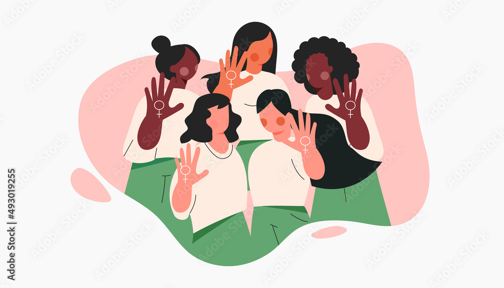 Women power or protest against gender violence and harassment. Feminism ...