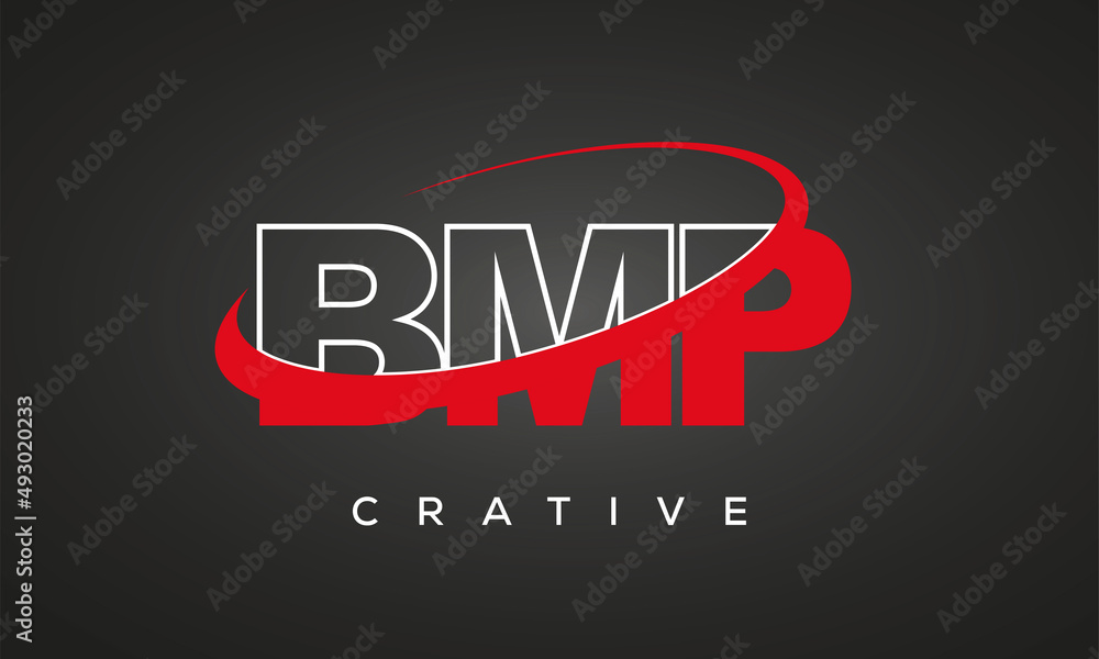 BMP creative letters logo with 360 symbol vector art template design ...