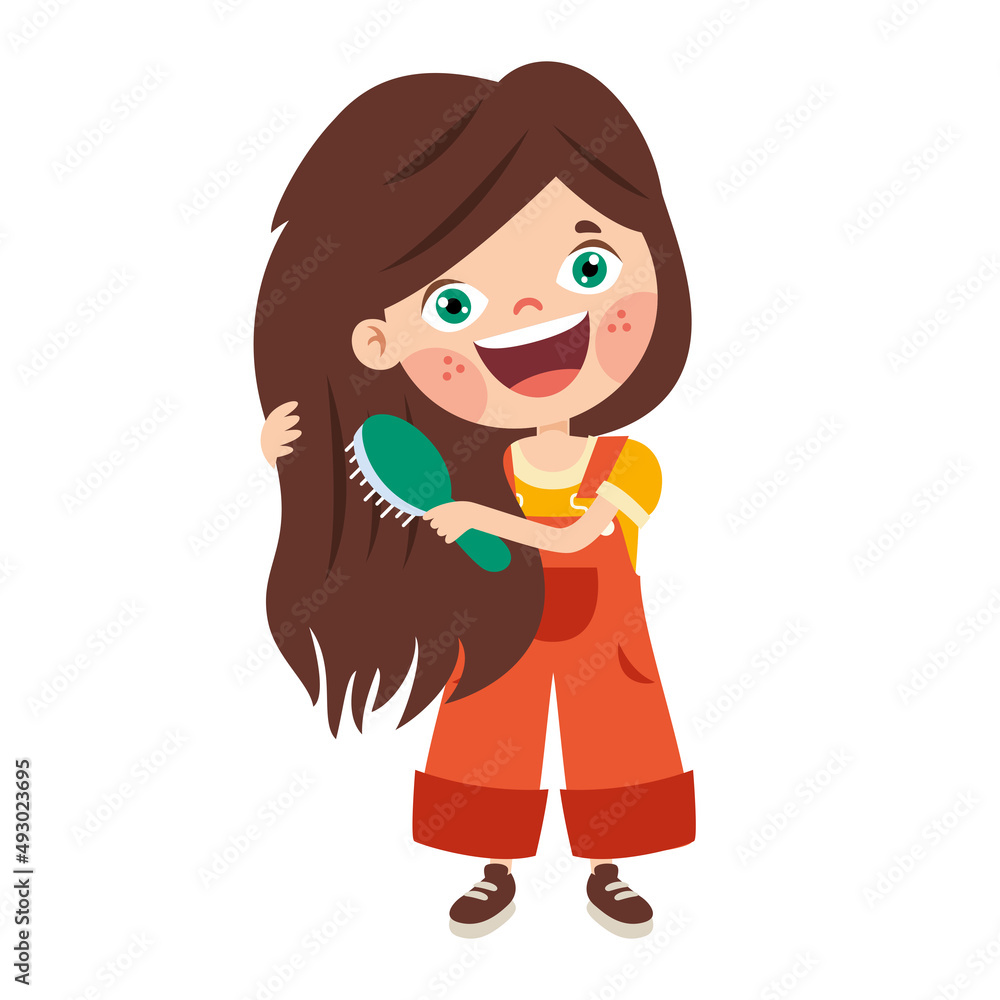 Brushing Hair Cartoon