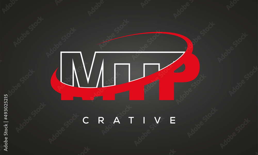 MTP creative letters logo with 360 symbol vector art template design ...