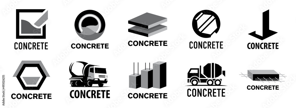 Vector logo for the sale of concrete and cement Stock Vector | Adobe Stock