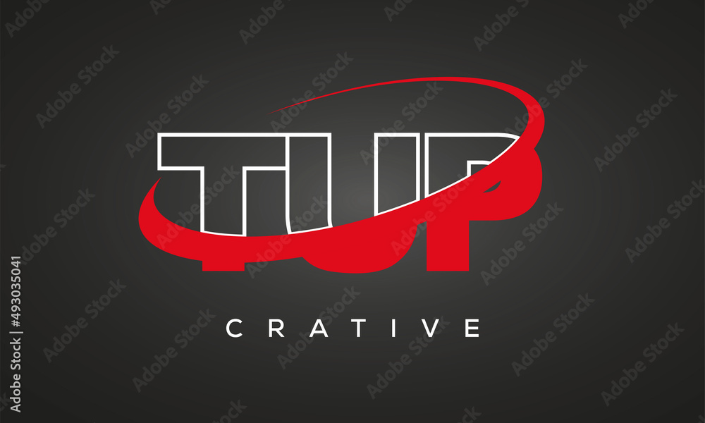 TUP creative letters logo with 360 symbol vector art template design Stock Vector | Adobe Stock