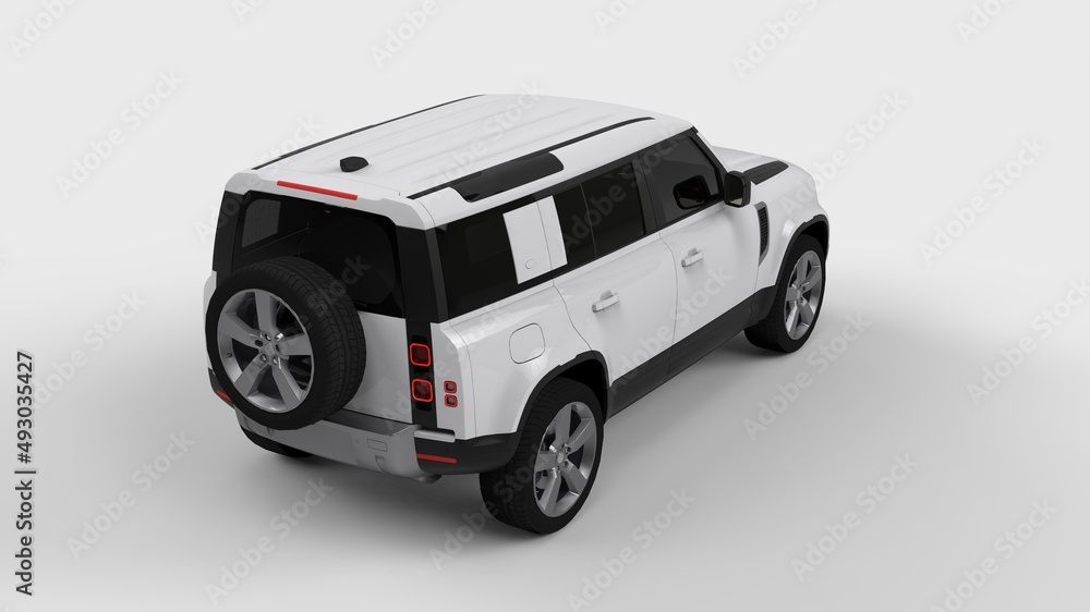 Mockup suv car similar to land rover defender 2020 isolated on white ...