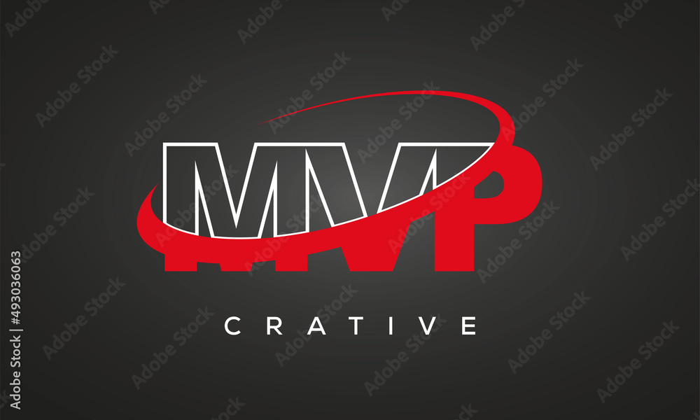 MVP creative letters logo with 360 symbol vector art template design ...