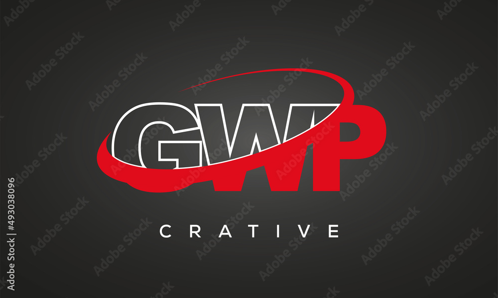GWP creative letters logo with 360 symbol vector art template design ...