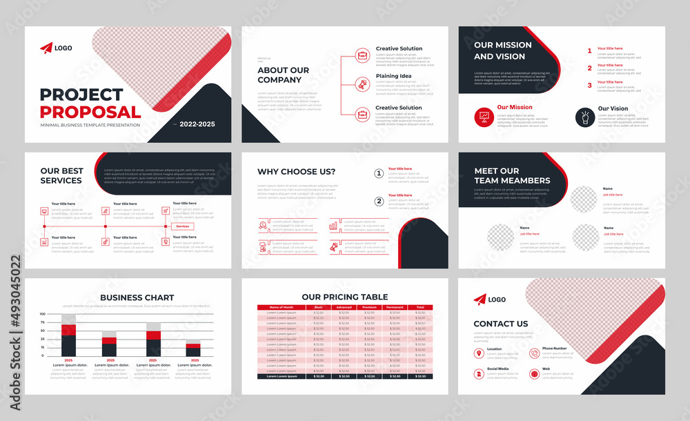 Project proposal PowerPoint Presentation Design Stock Vector | Adobe Stock