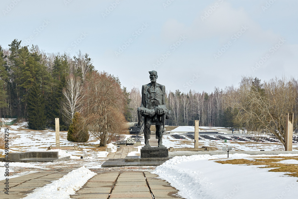 Khatyn, Belarus - March 13, 2021 Memorial complex. Sculpture - The ...