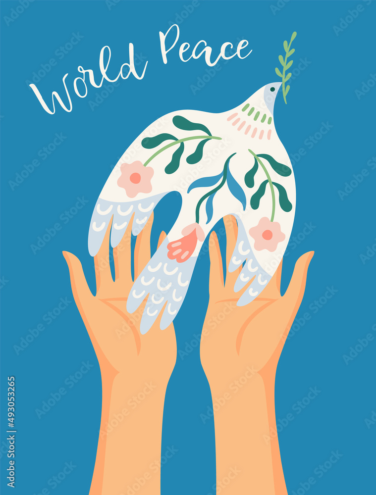 World Peace. Vector illustration. Elements for card, poster, flyer and ...