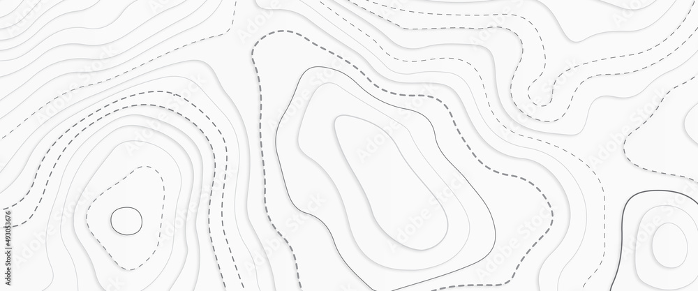 Poster Light topographic line contour map background, stock vector ...