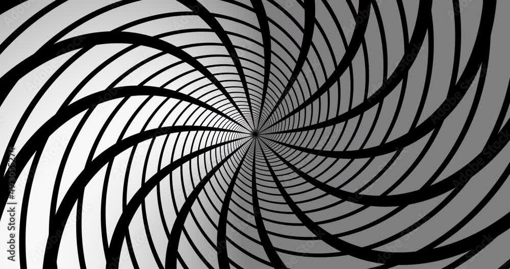 Mesmerizing abstract animation with intersecting spinning spirals ...