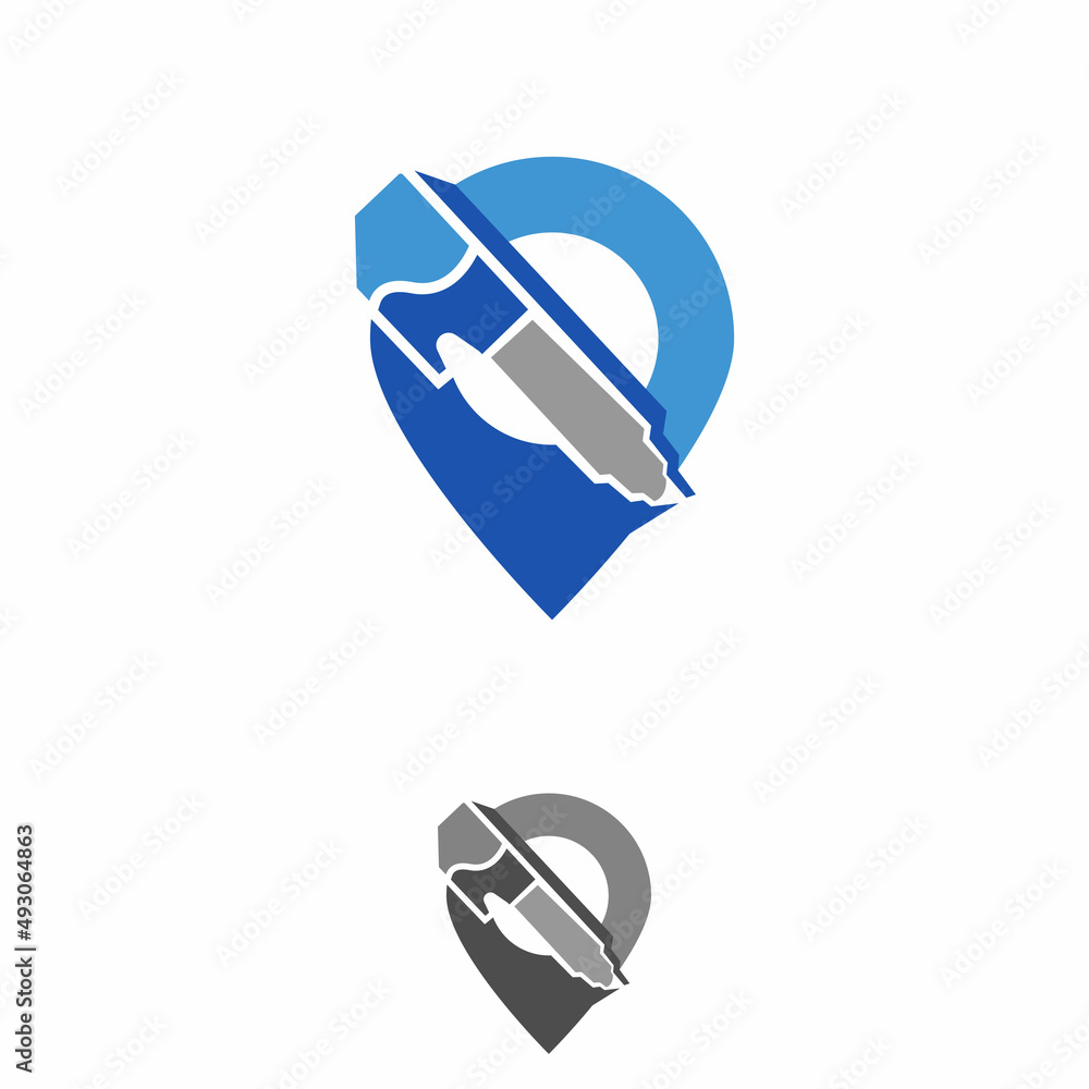 Mapping logo with pin and pen design template Stock Vector | Adobe Stock
