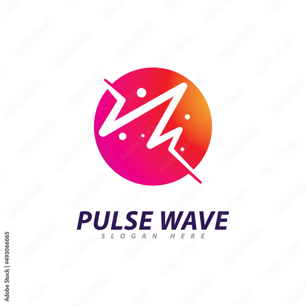 Pulse Wave logo Vector. Creative Sound waves logo concept design ...