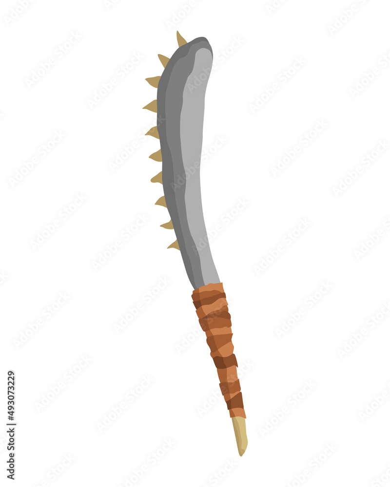 Ancient age stone tool for hunting or work. Cartoon mace, prehistoric ...