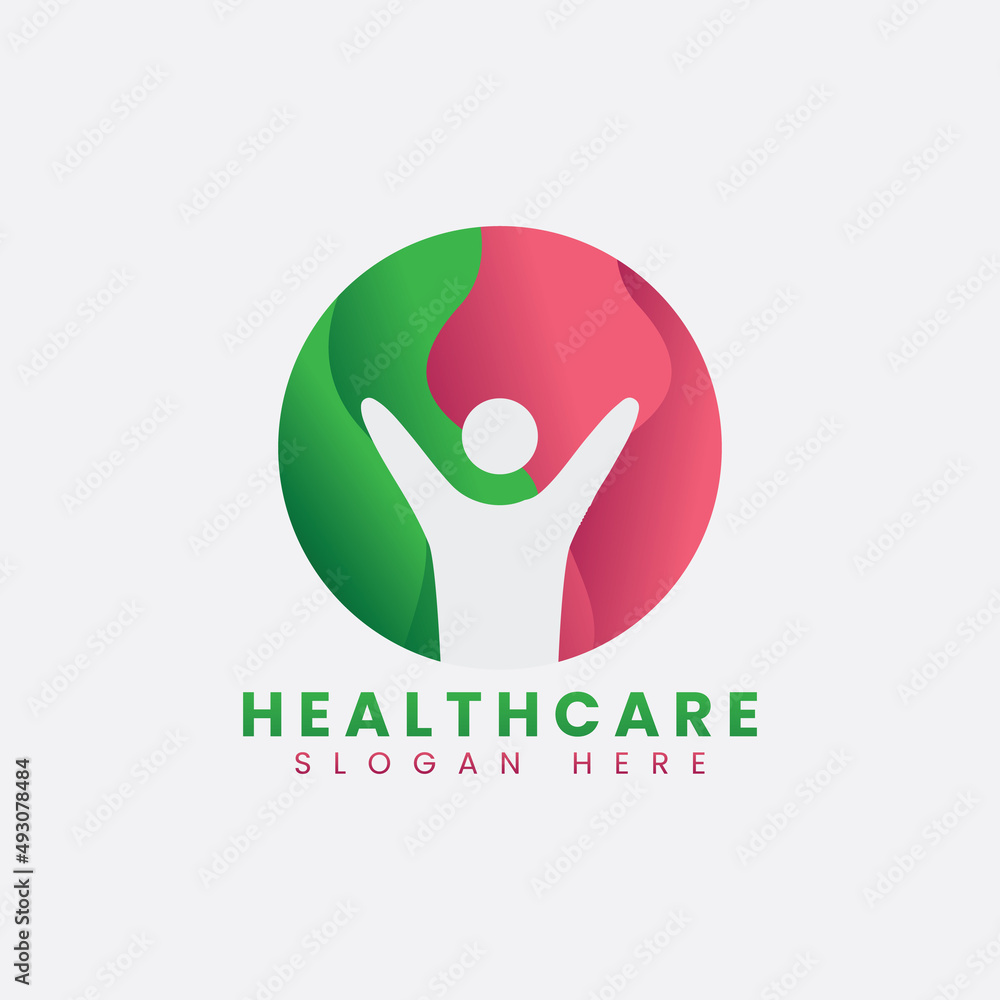 clinic hospital logo design, colorful gradient clinic healthcare logo ...