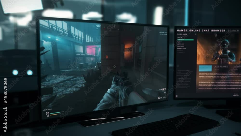 Vídeo do Stock: Challenging Level In First-Person Military Shooter Game ...