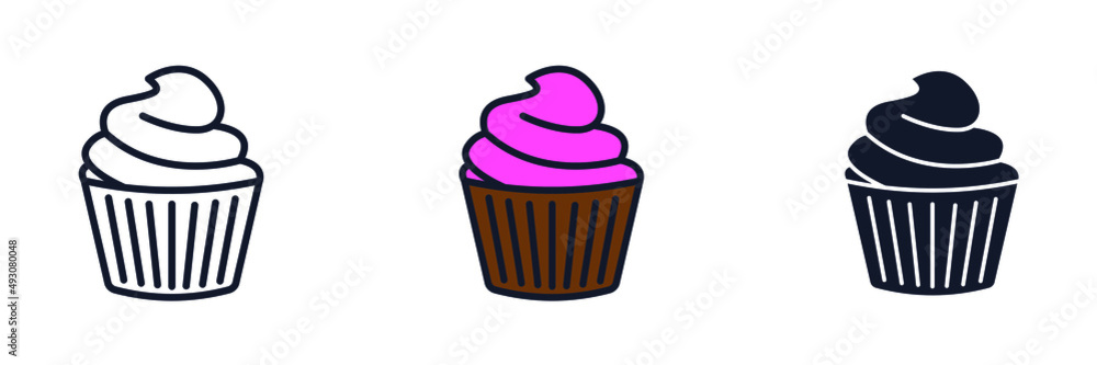 cupcake icon symbol template for graphic and web design collection logo ...