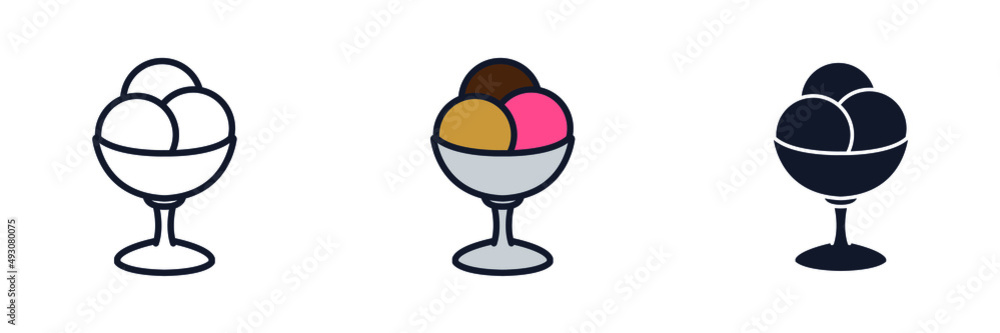 gelato bowl icon symbol template for graphic and web design collection ...