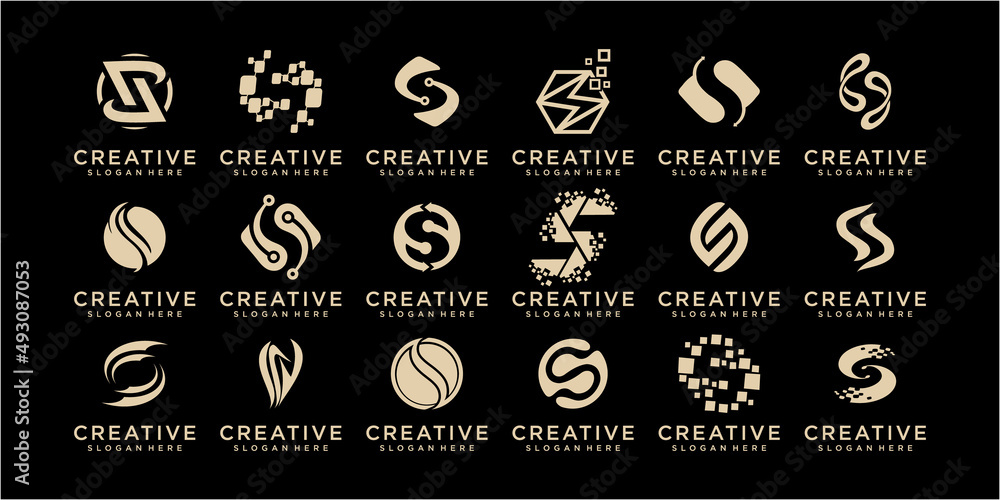 Collection modern letter S logo design, letter S logo design,set letter ...