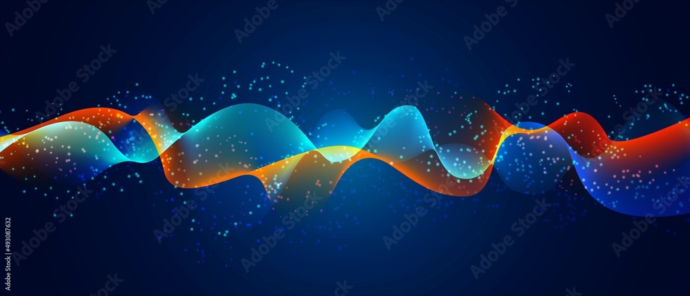 Abstract technological blue background, musical wave design. Texture of ...