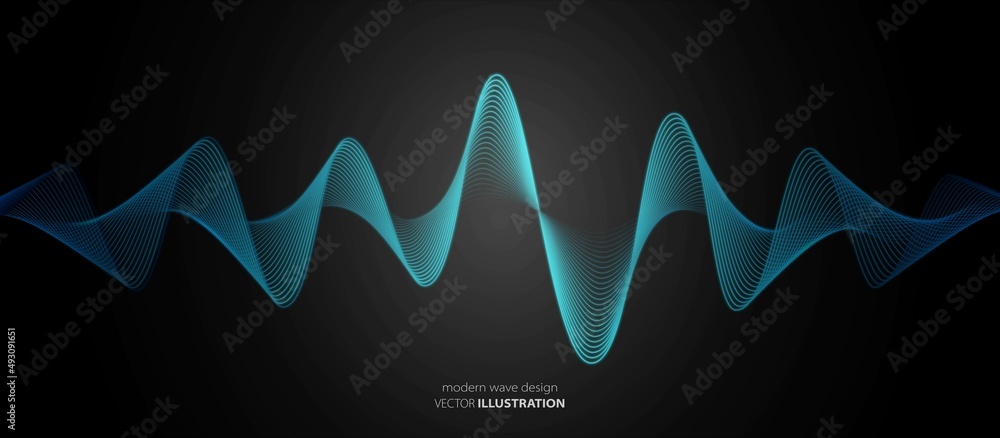 Abstract neon color sine wave design. Texture of glowing, smooth lines ...