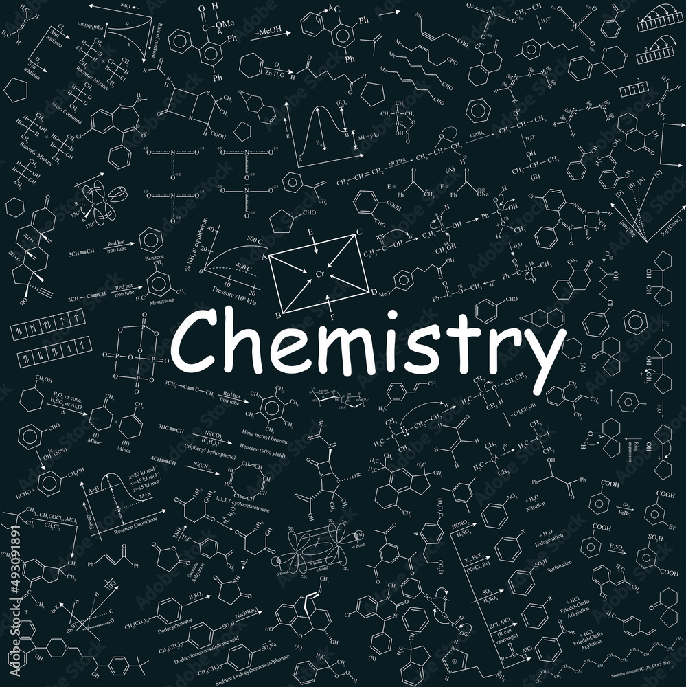 Chemistry equations background for design Stock Illustration | Adobe Stock