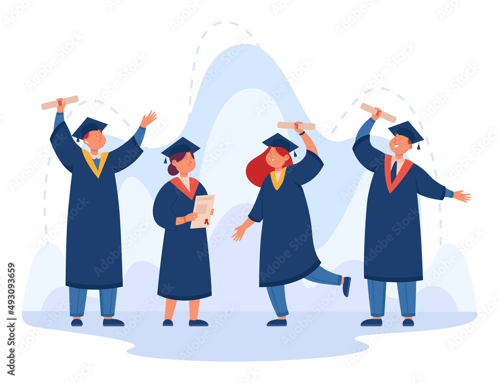 Happy College Student Cartoon