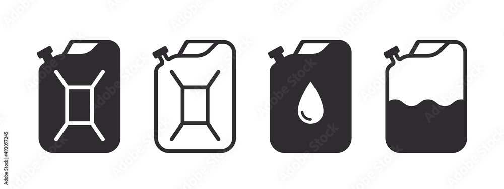 Canister icon. Fuel tank icon. Fuel can badges. Vector illustration ...