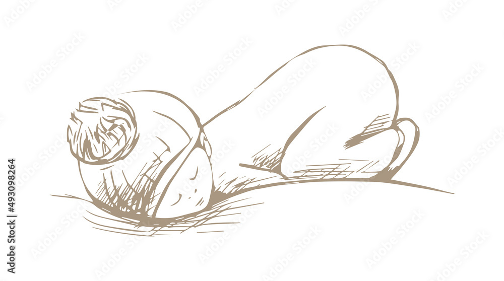 stylized silhouetted baby, graphic, engraving, logo stylized baby ...