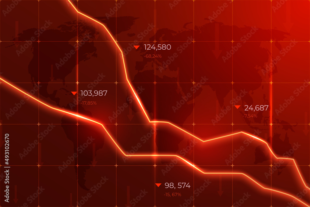 Business failure, company bankruptcy, stock market crash and loss ...