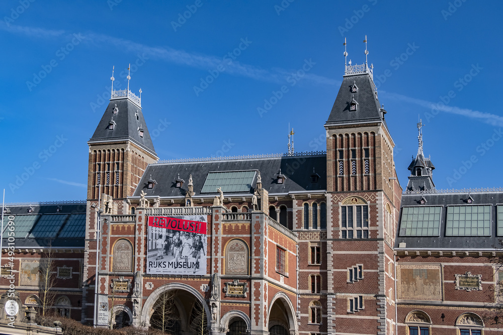 Architectural fragments of famous Rijksmuseum building (1885) in ...