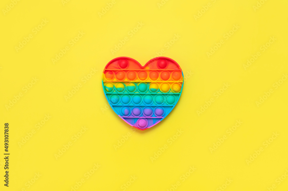 Popular silicone multi-colored anti-stress toy pop it in the shape of ...