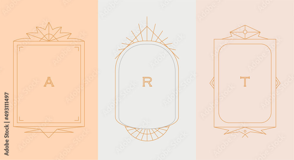 Boho frames and borders vector collection. Isolated geometric graphic ...