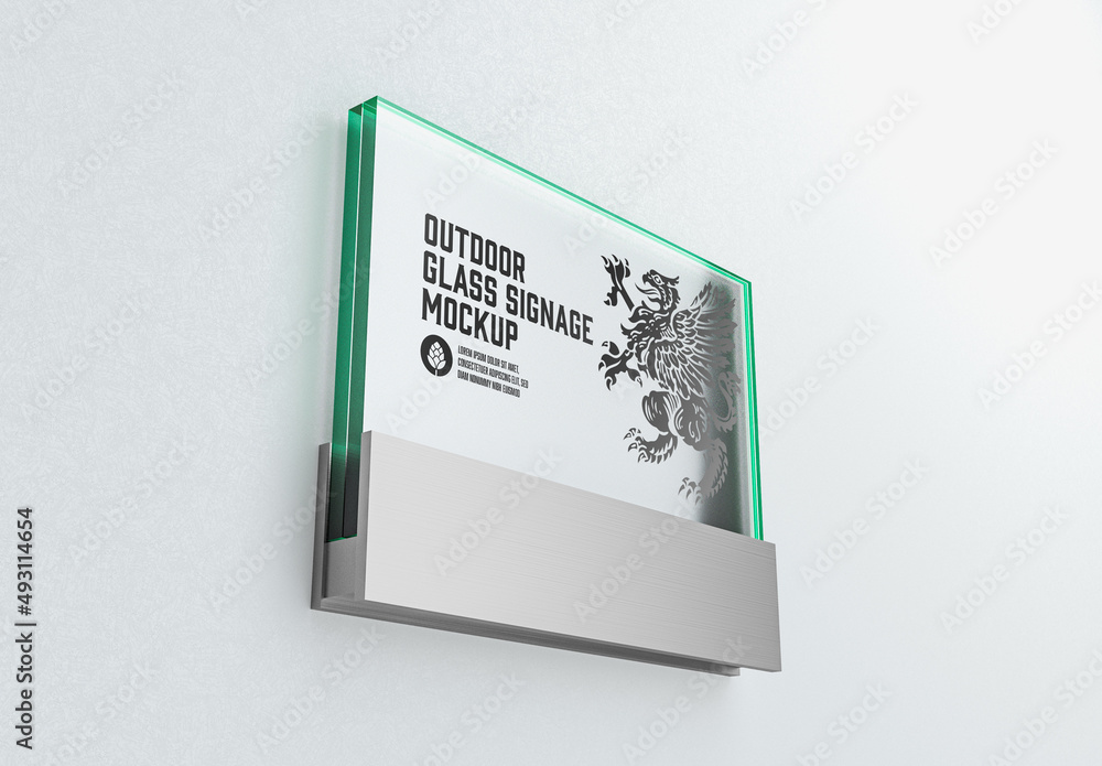 Glass Signage Mockup Stock Template | Adobe Stock