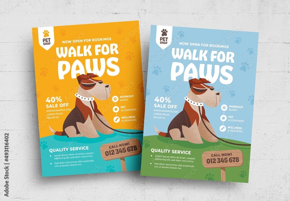 Dog Walker Dog Walking Pet Sitting Flyer Poster Layout Stock Template dog-walker-dog-walking-pet-sitting-flyer-poster-layout-stock-template