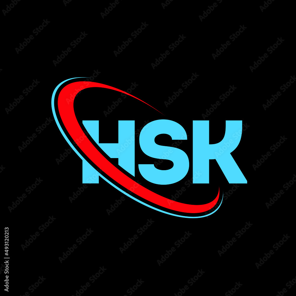 HSK logo. HSK letter. HSK letter logo design. Initials HSK logo linked ...