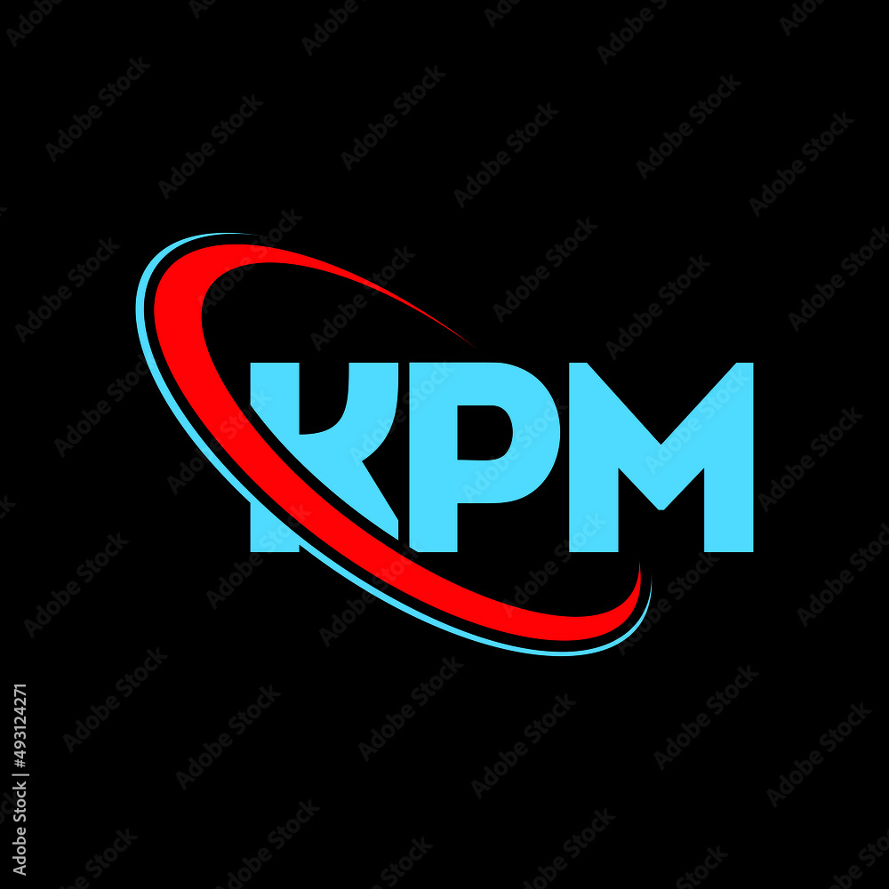 KPM logo. KPM letter. KPM letter logo design. Initials KPM logo linked ...