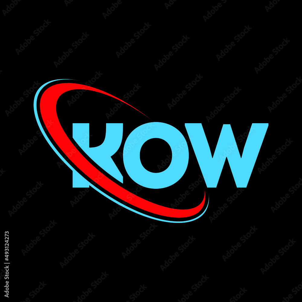 KOW logo. KOW letter. KOW letter logo design. Initials KOW logo linked ...