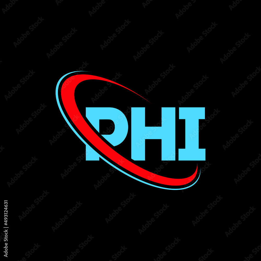 PHI logo. PHI letter. PHI letter logo design. Initials PHI logo linked ...