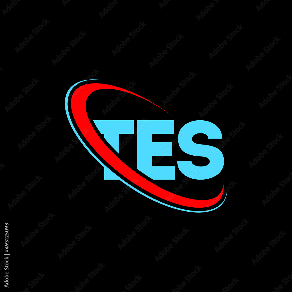 TES logo. TES letter. TES letter logo design. Initials TES logo linked ...