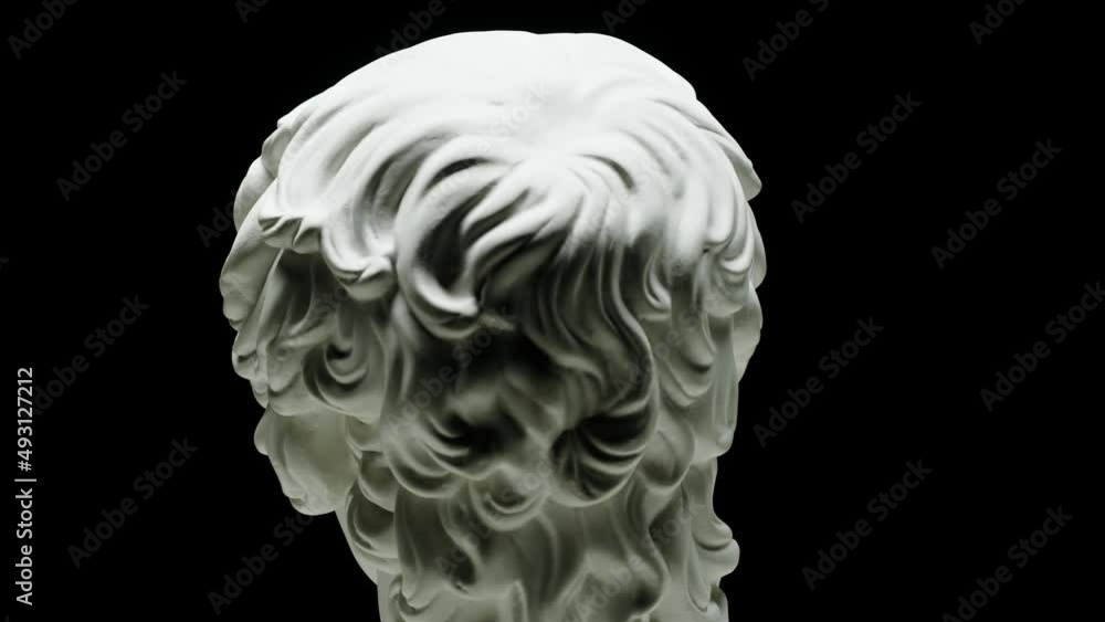 Plaster head sculpture Apollonian close-up. Gypsum ancient statue ...