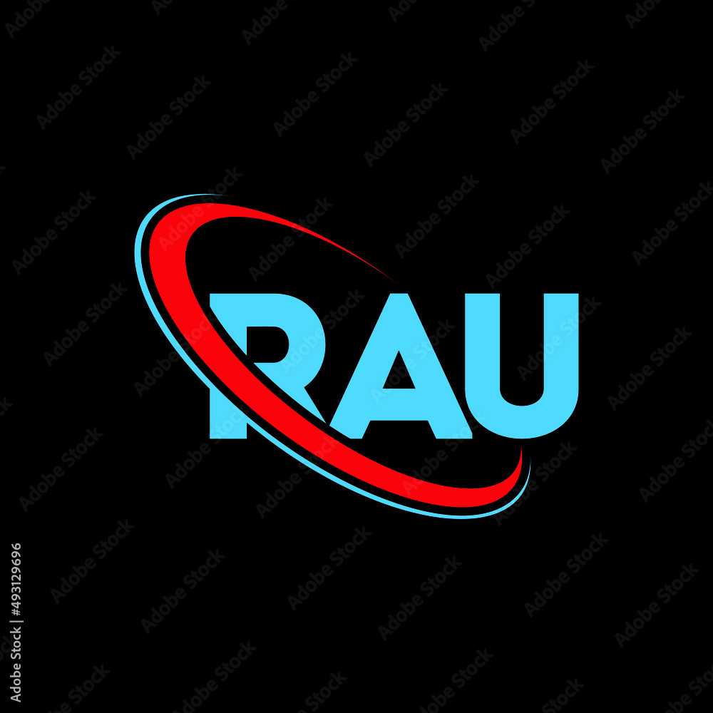 RAU logo. RAU letter. RAU letter logo design. Intitials RAU logo linked ...