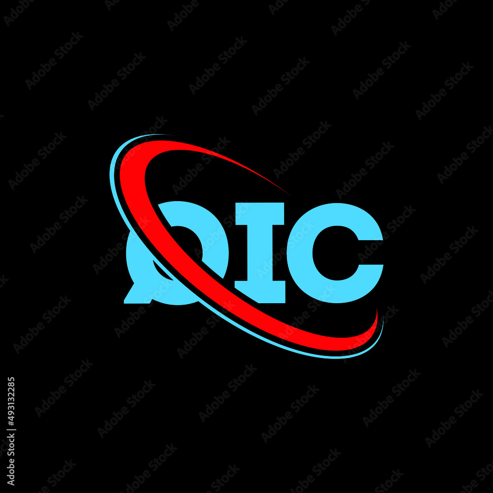 QIC logo. QIC letter. QIC letter logo design. Initials QIC logo linked ...